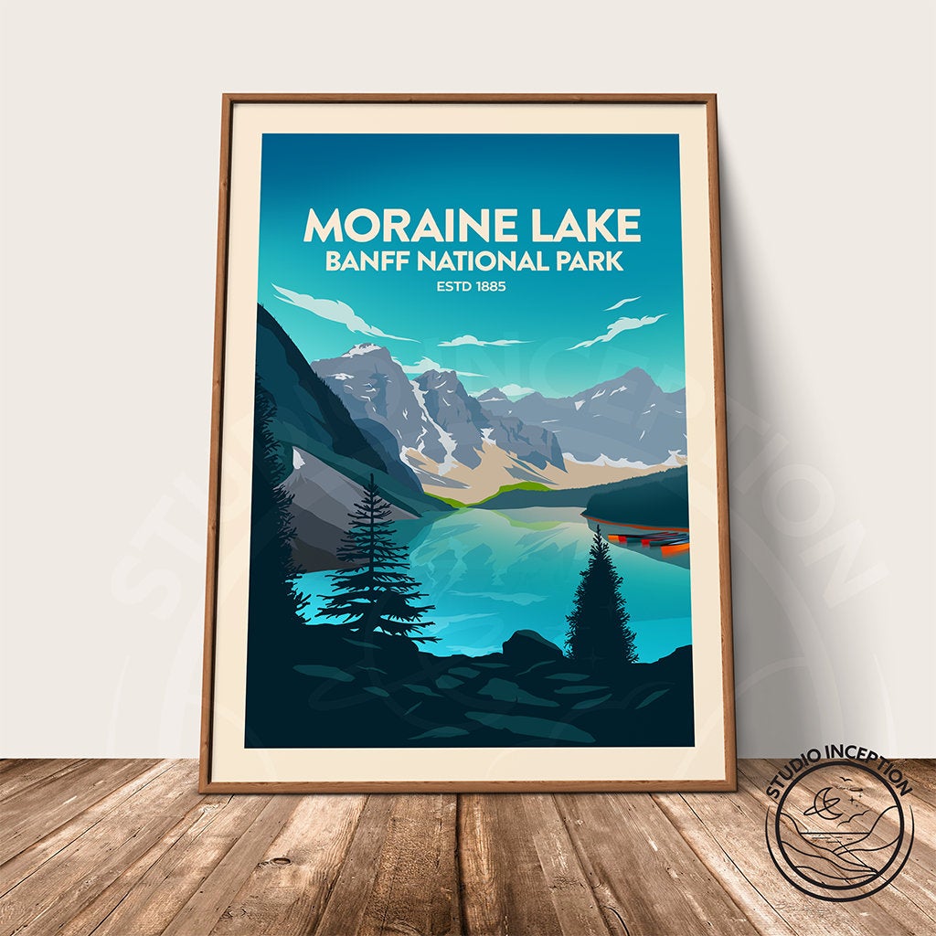 Moraine Lake in Banff National Park Traditional Style Print – Studio ...