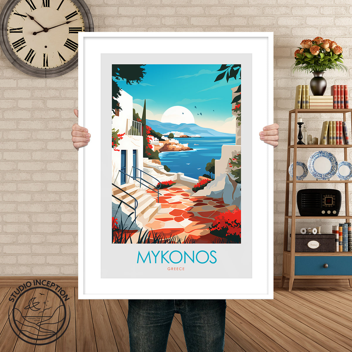 Mykonos Minimalist Print – Studio Inception