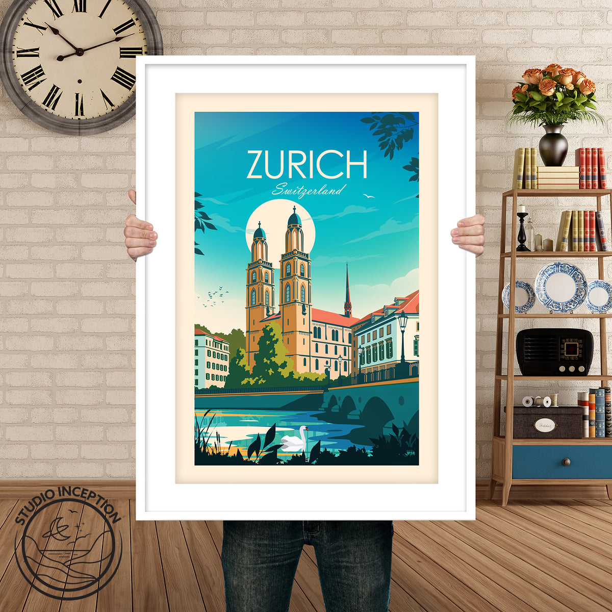 Zurich Switzerland Traditional Style Print – Studio Inception